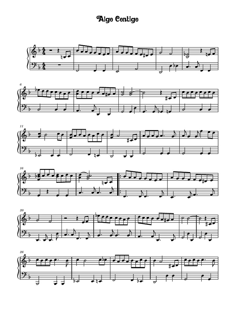 Algo Contigo Piano Sheet Music | PDF