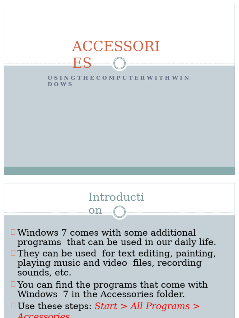 Accessories | PDF | Text File | Computing