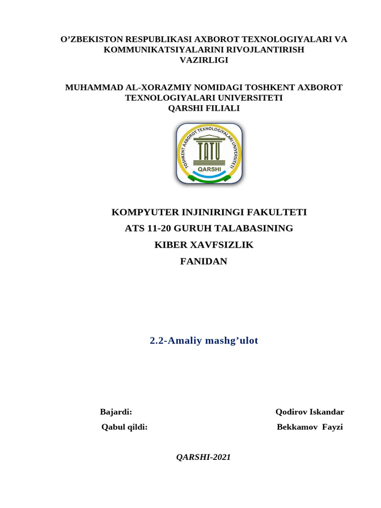 2.2 Amaliy | PDF
