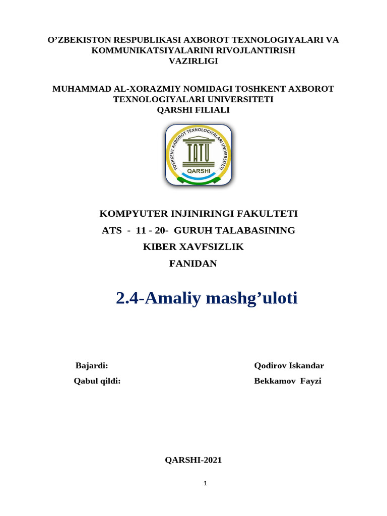 Vigenere Shifrlash Amaliyoti | PDF | Naming Conventions