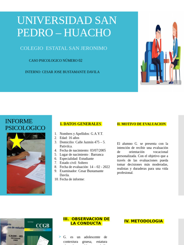 Caso Psicologico Diapos | PDF | Sicología | Conceptos psicologicos