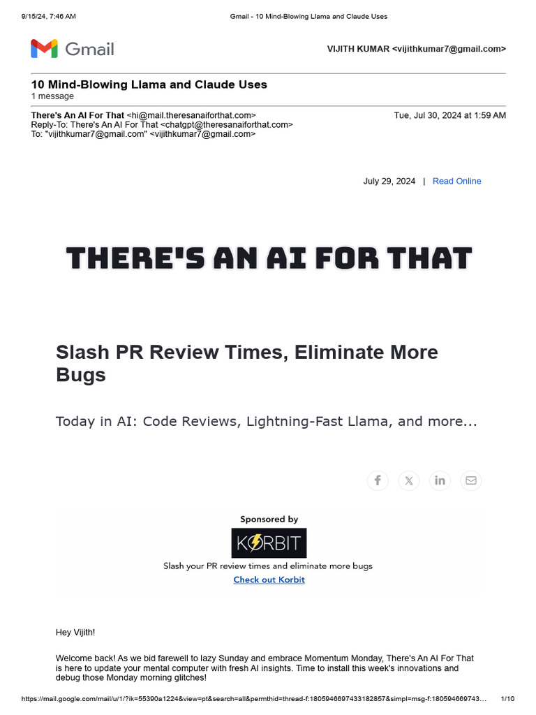 Gmail - 10 Mind-Blowing Llama and Claude Uses | PDF | Artificial ...