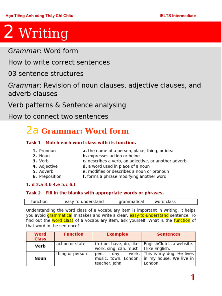 [2023] LESSON 2 (WRI) - Teacher's | PDF | Part Of Speech | Adverb