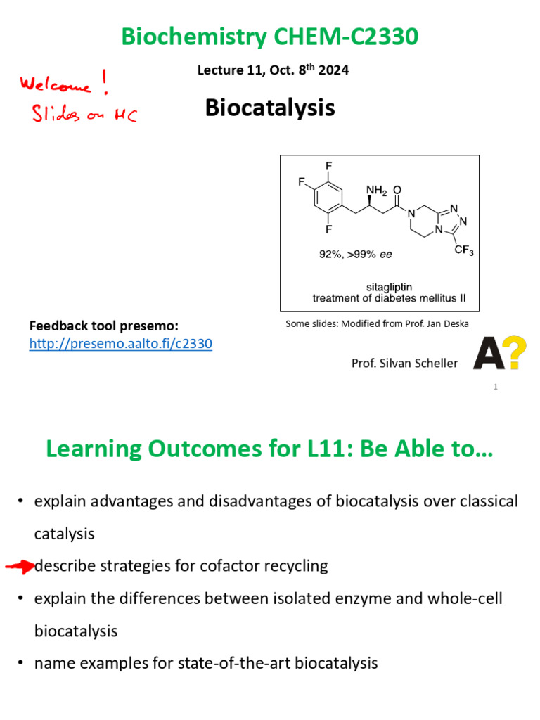 biochem lec 11 | PDF | Enzyme Kinetics | Enzyme