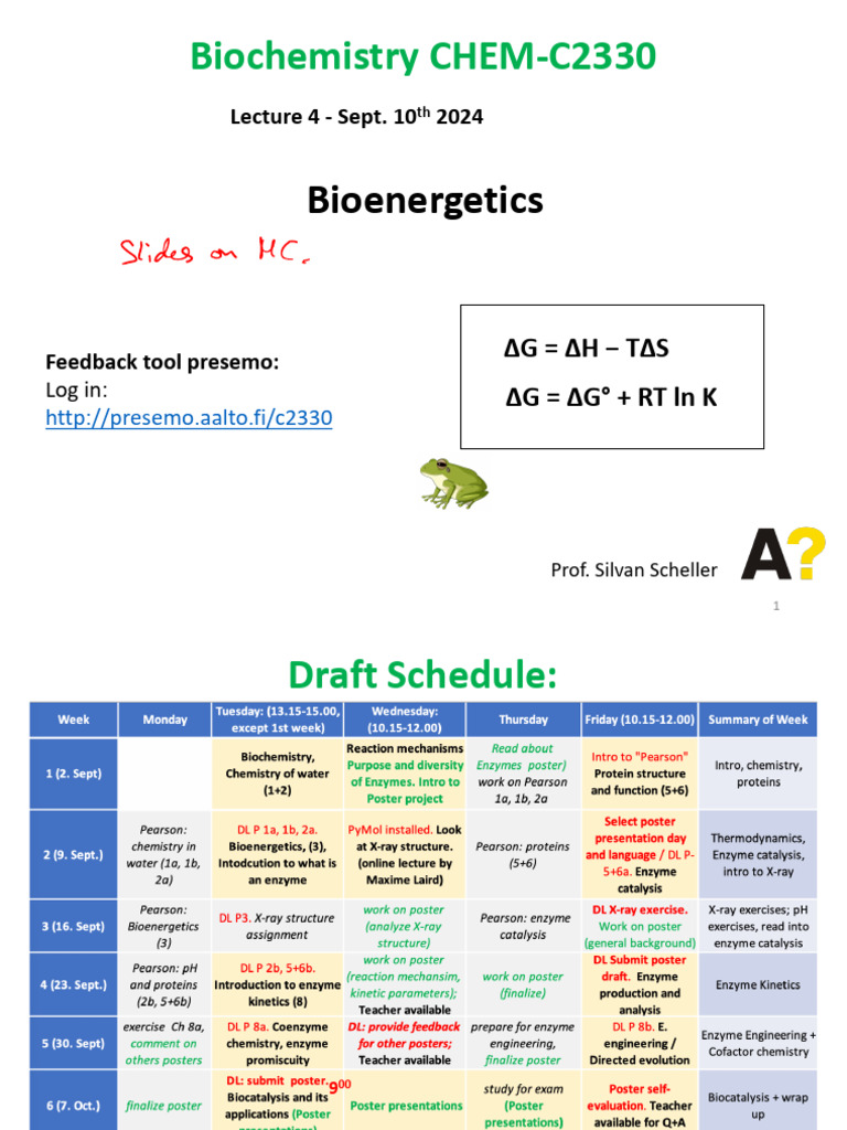 Biochem Lec 4 | PDF | Gibbs Free Energy | Redox