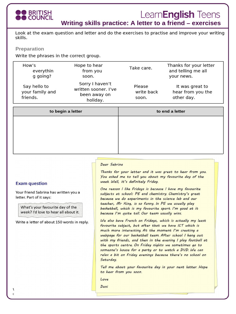 Letter Writing Practice for Class 3 | PDF