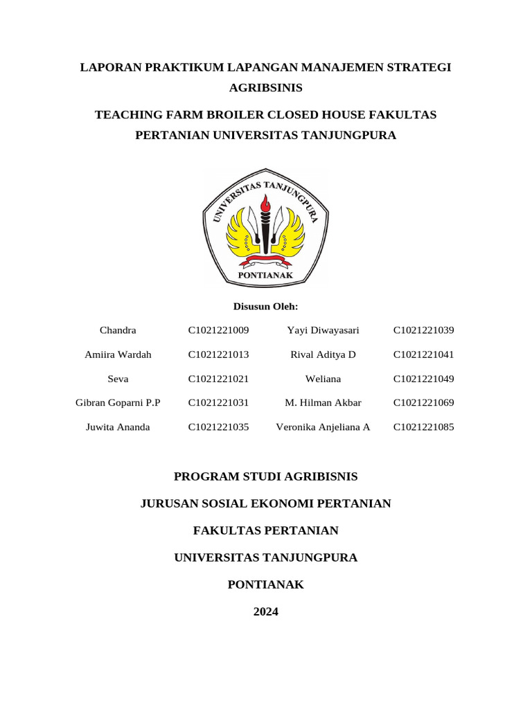 Laporan Praktikum Lapangan Manajemen Strategi Agribsinis | PDF