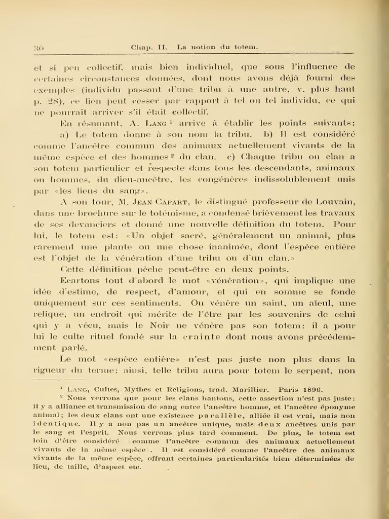 La notion de totem dans les clans | PDF | Anthropologie sociale ...