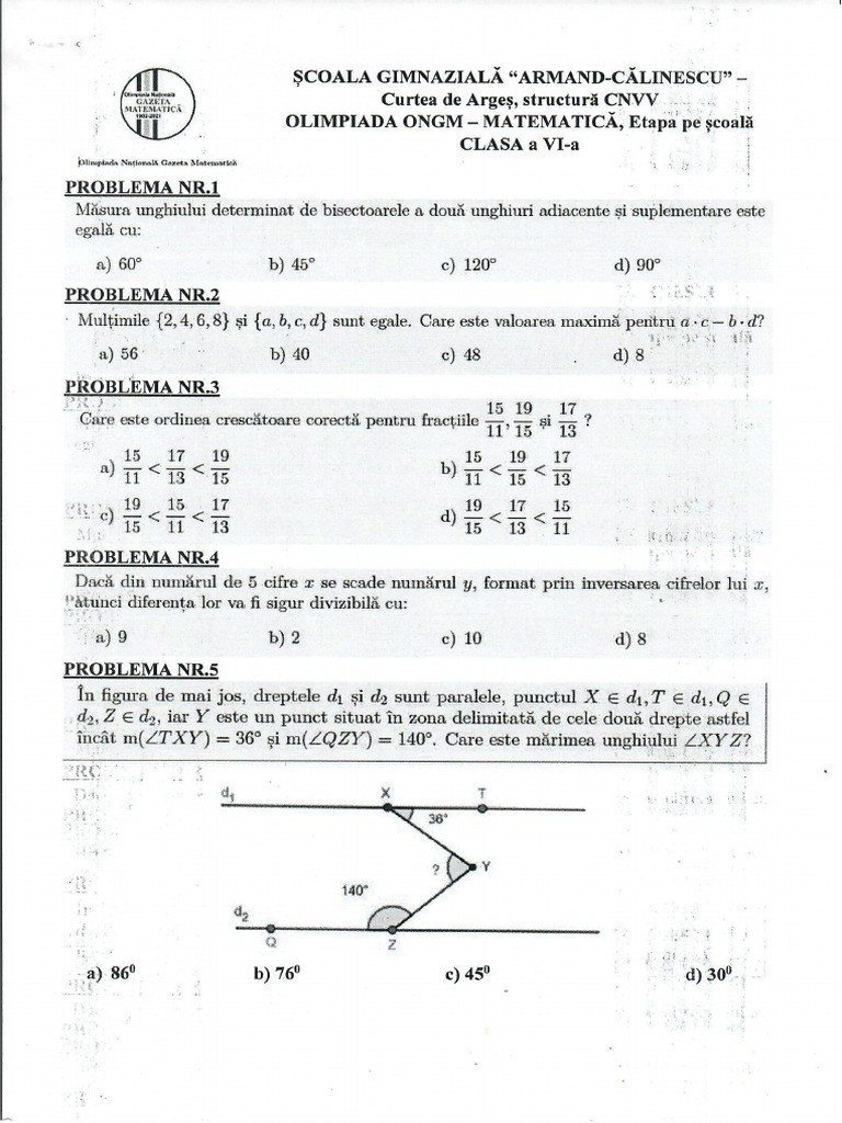 Mate - Info.ro.5246 Olimpiada Nationala GAZETA MATEMATICA 2022 - Etapa ...