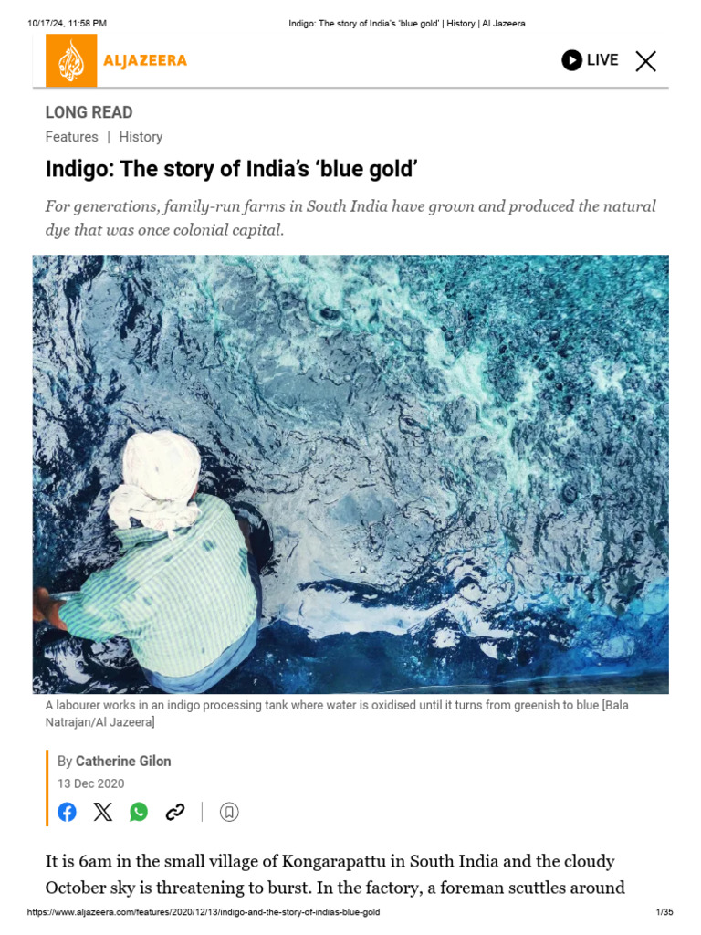 Indigo - The Story of India's Blue Gold' - History - Al Jazeera | PDF ...