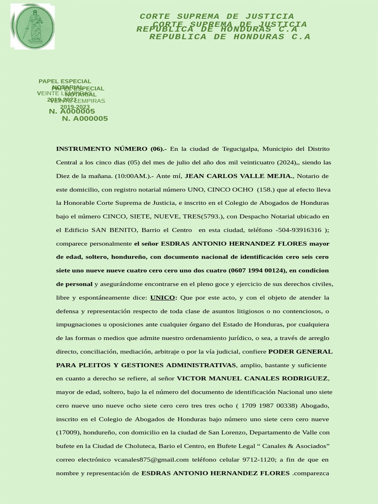 Poder General Para Pleitos%5EL%5EL.en La Contestacion de La Demanda ...