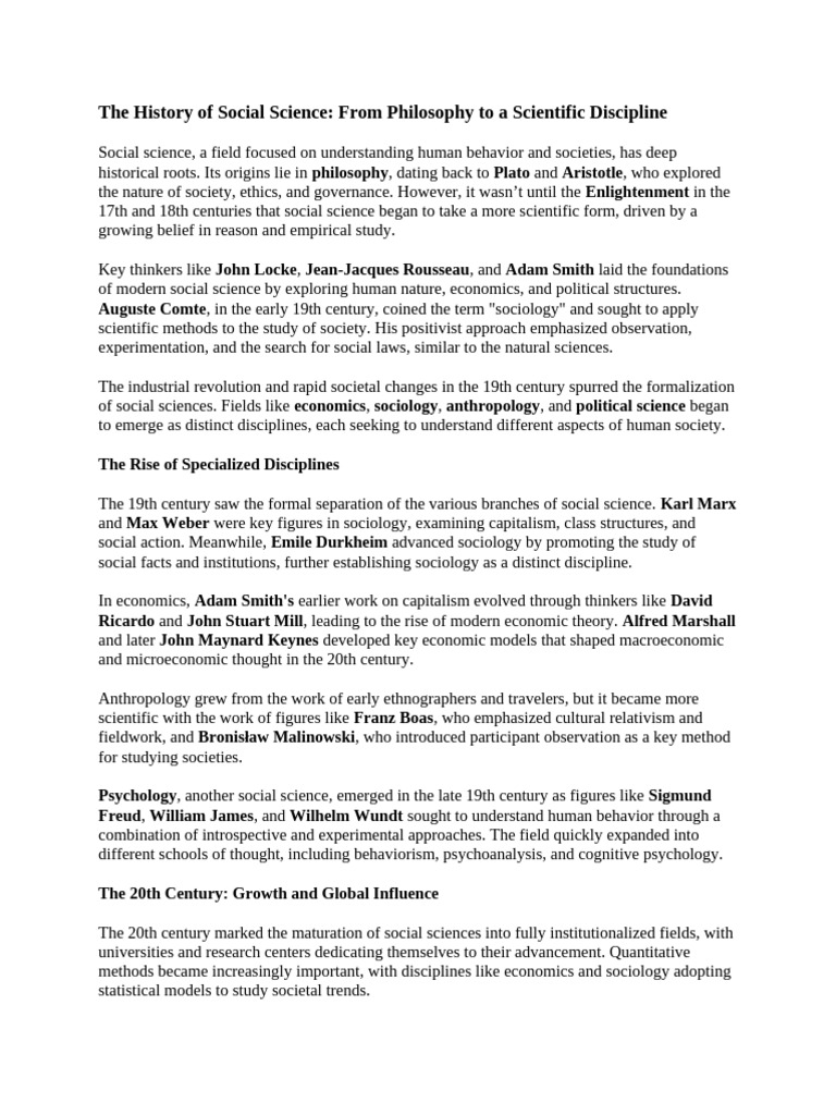 The History of Social Science | PDF | Social Sciences | Science