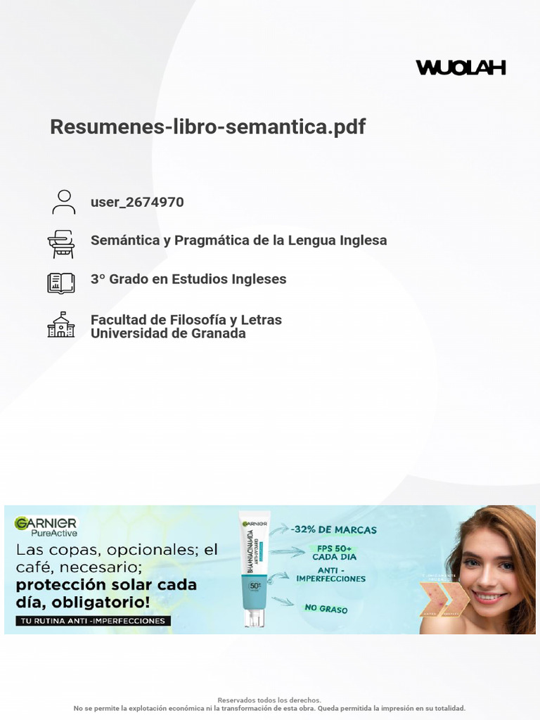Resúmenes Libro Semántica | PDF | Semantics | Lexicon