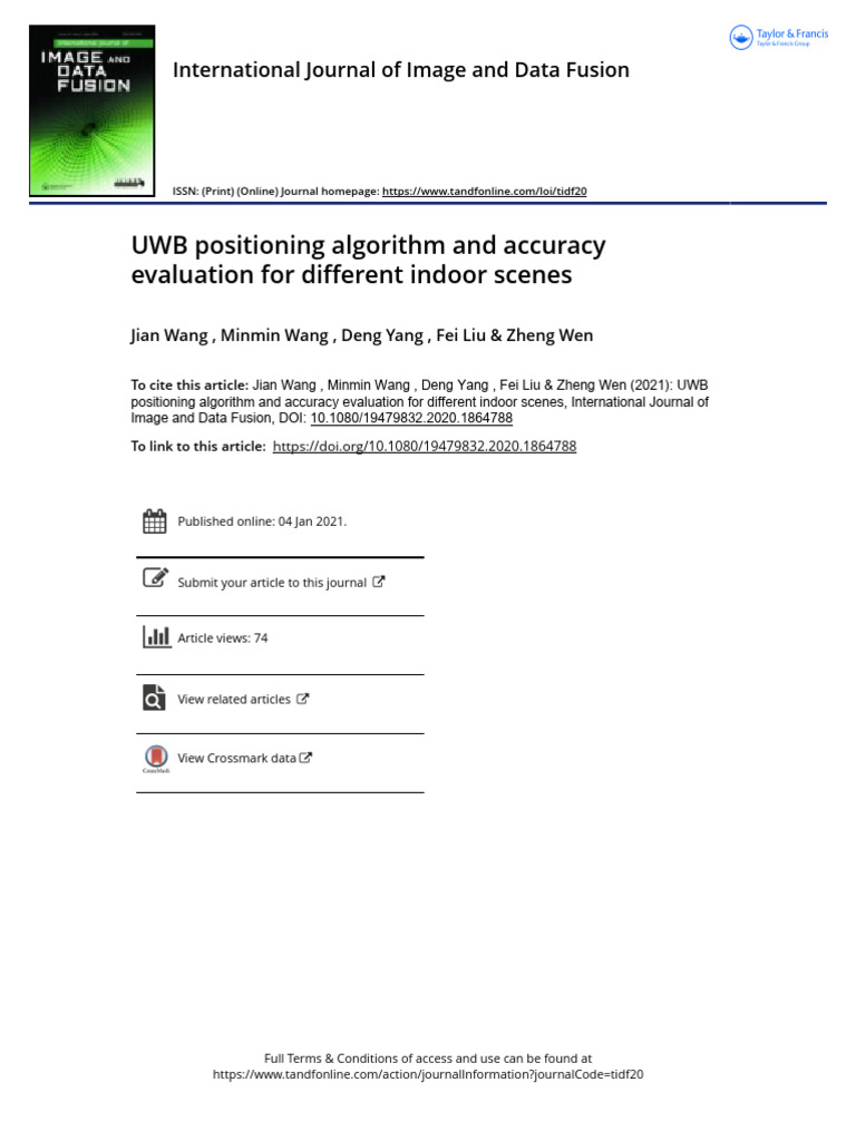 (2021 Jian Wang) UWB Positioning Algorithm and Accuracy | PDF | Kalman ...