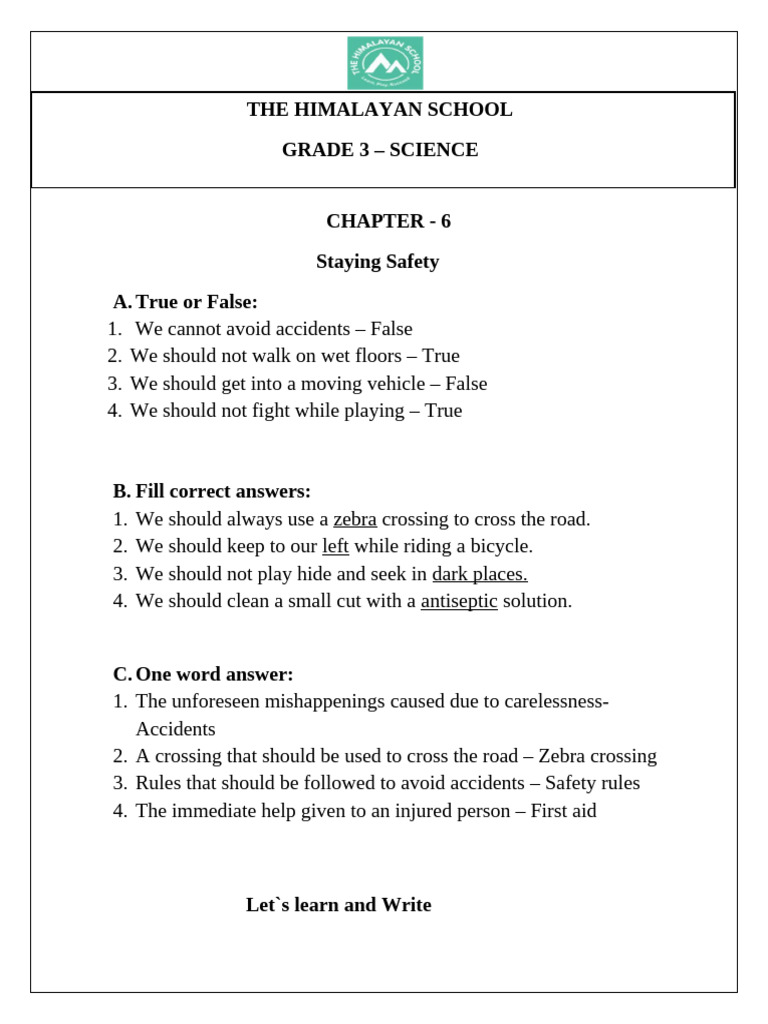 Chapter 6 science answers | PDF