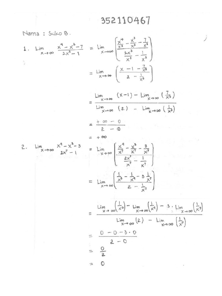 Lembar Jawab - Kalkulus Dasar | PDF