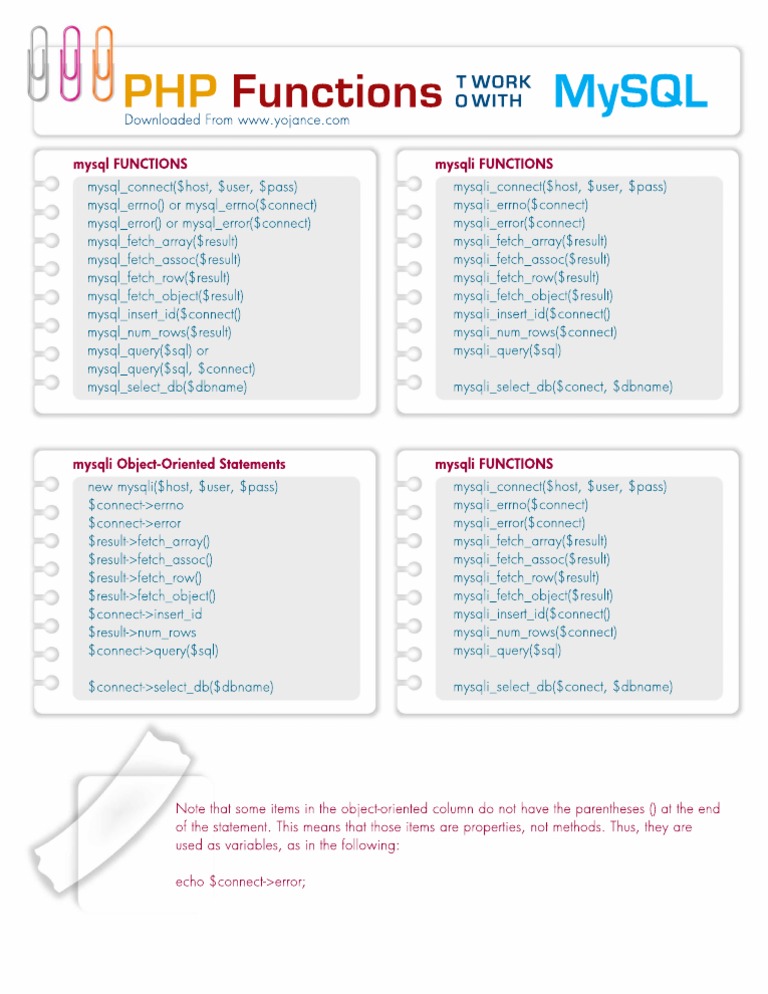 MySQL vs. MySQLi PHP Functions Guide | PDF | Teaching Methods & Materials