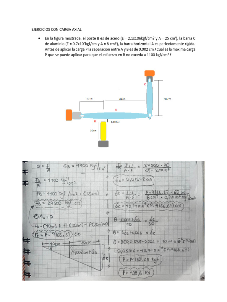 Ejercicios Con Carga Axial 1 | PDF