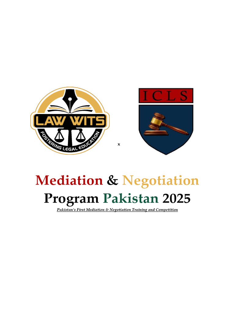 Mediation & Negotiation Training Program - Law Wits X ICLS | PDF | Mediation | Negotiation