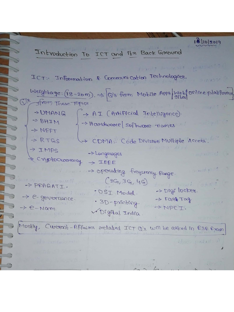 Ict Complete Notes - Organized | PDF