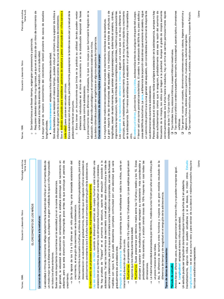 Tanner. Cap 2 y 3.AP | PDF