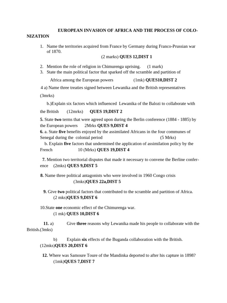 European Colonization of Africa Insights | PDF | British Empire ...