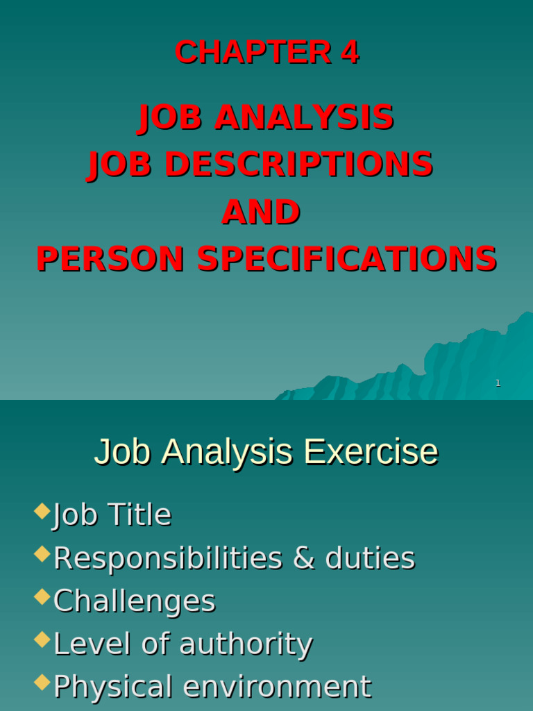 Chapter 4 Part 1 on Job Analysis | PDF | Employment | Social Psychology