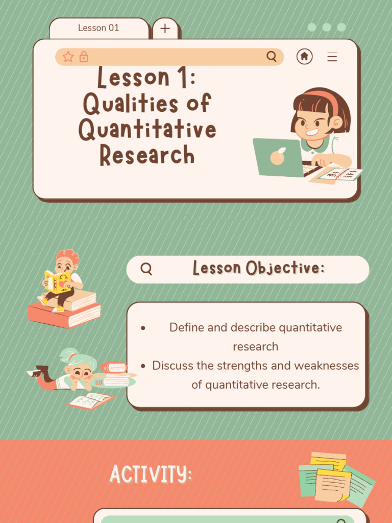 Unit 1 Lesson 1 Qualities of Quantitative Research 3 | PDF ...