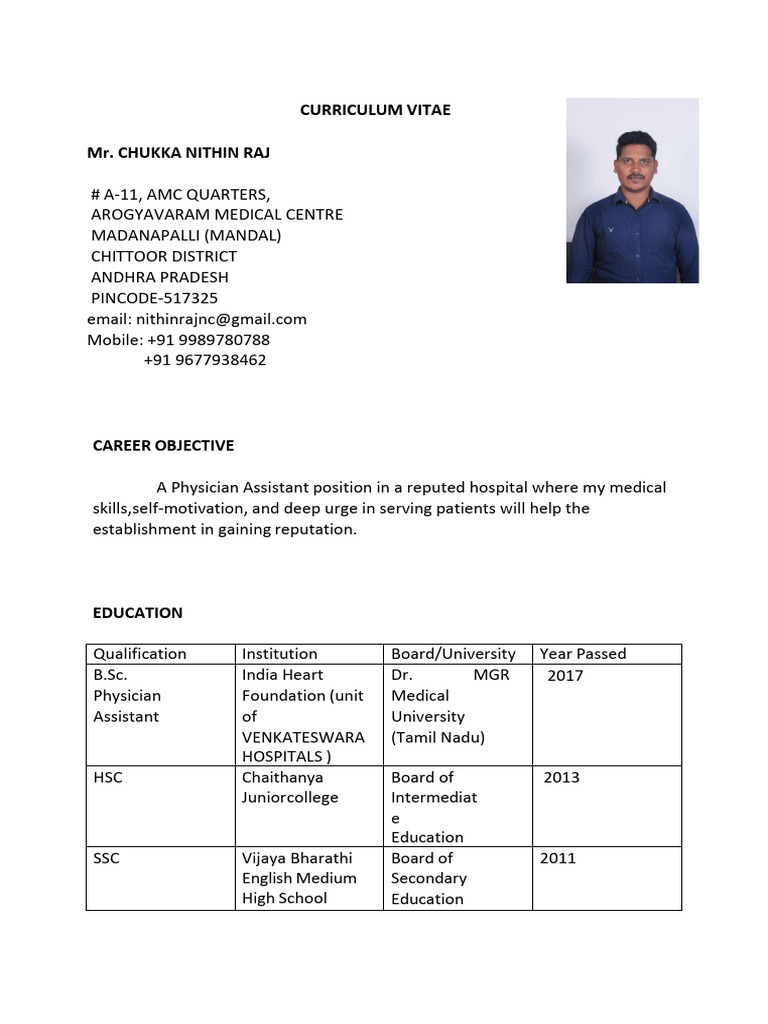 Nithin CV-2024 - 240308 - 145606 | PDF | Physician | Patient