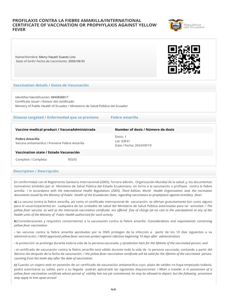 Fiebre Amarilla Mercy Suarez | PDF | Politica de salud | Medicina
