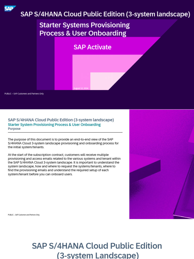 S4H_1051 SAP S4HANA Cloud 3-system landscape Starter System Provisioning Process | PDF | Cloud ...