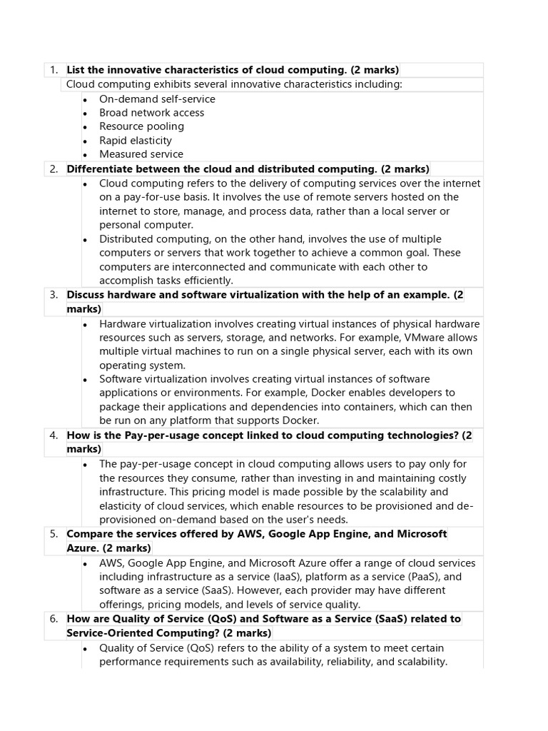 cloud computing suggestion answers page 1 and 2 | PDF | Cloud Computing ... cloud computing suggestion answers page 1 and 2 | PDF | Cloud Computing ...