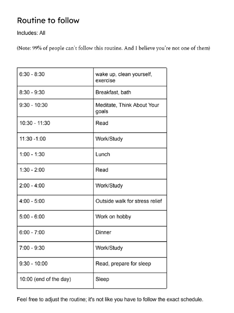 Routine | PDF