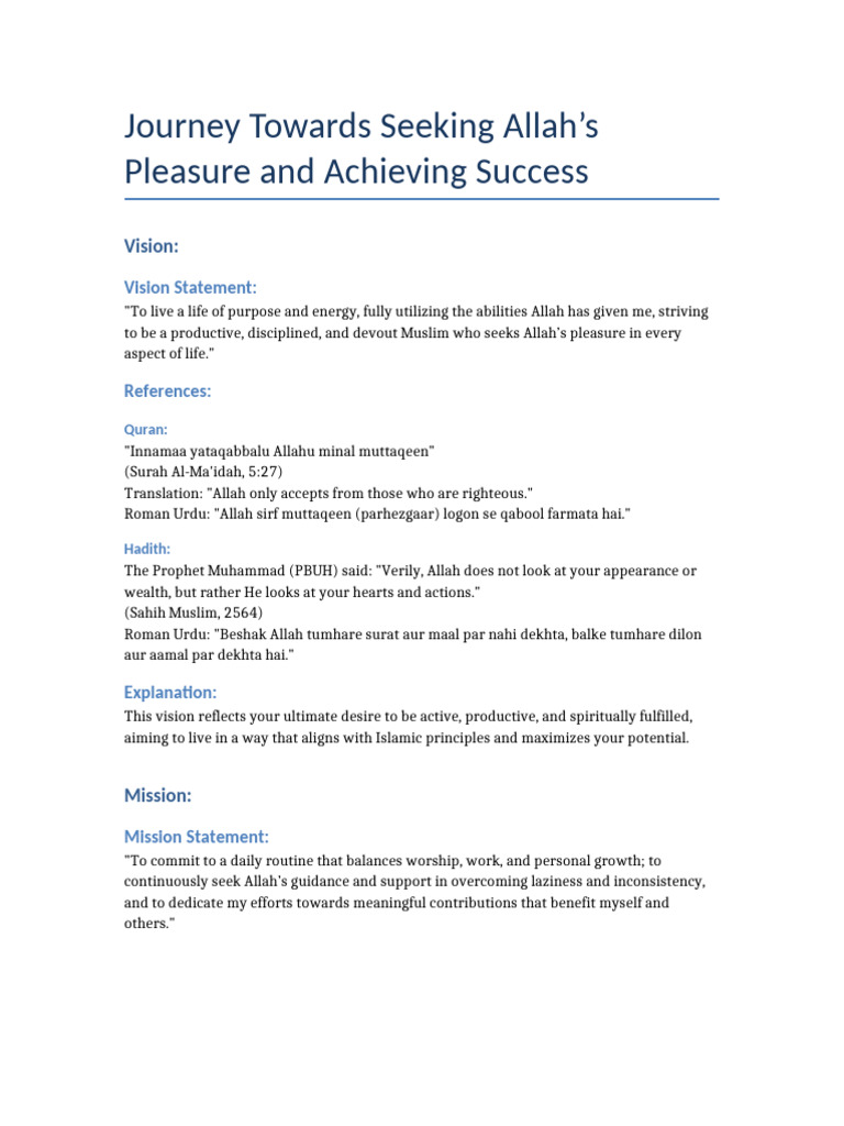 Seeking Allah's Pleasure: A Success Guide | PDF | Hadith | Surah