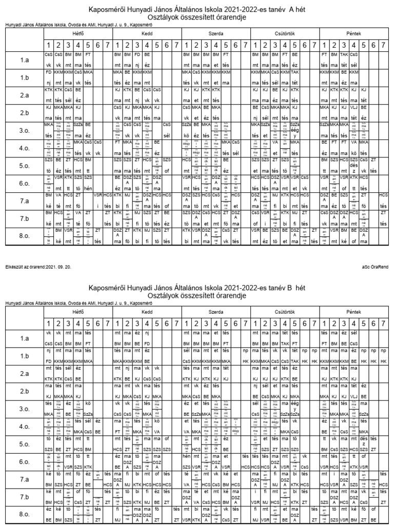 osztalyok_orarend_21_22 | PDF