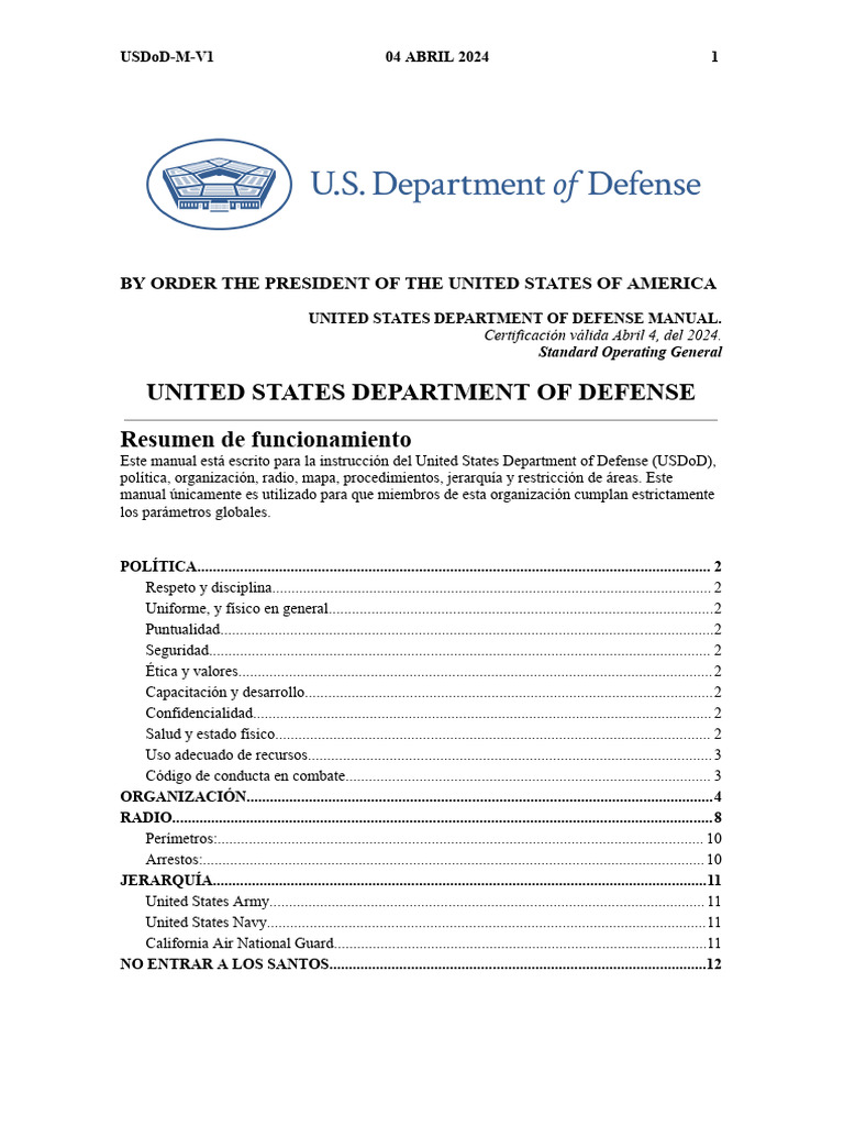 USDoD Manual | PDF | Negocios | Tecnología