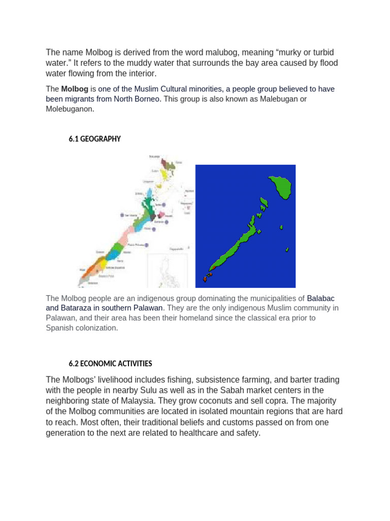 Overview of the Molbog People in Palawan | PDF | History