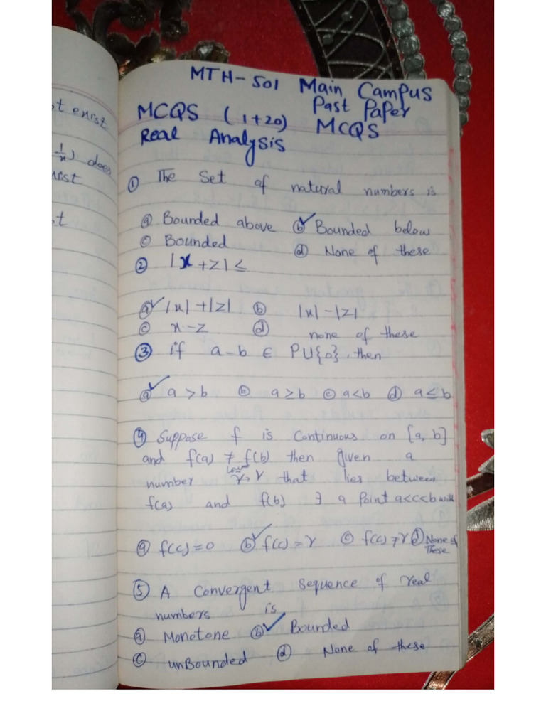 Real Analysis Mcqs (1) | PDF