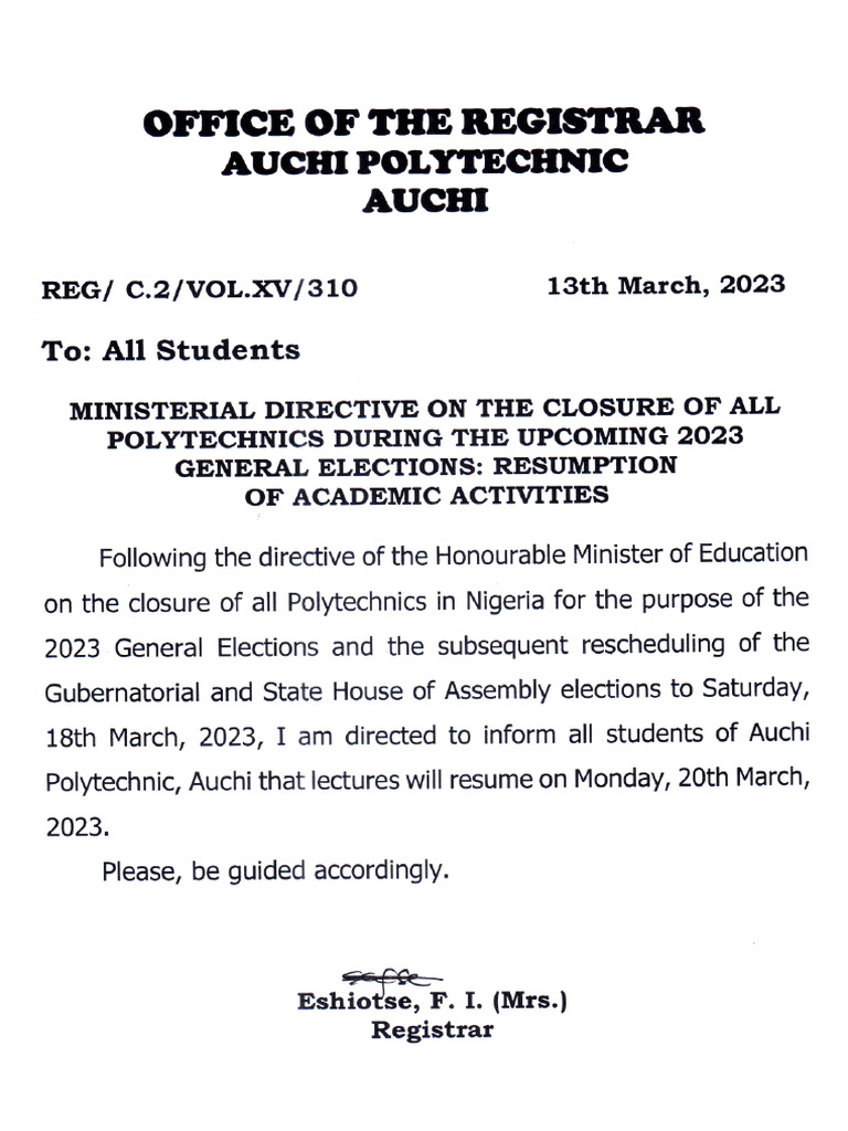 Resumption Students | PDF