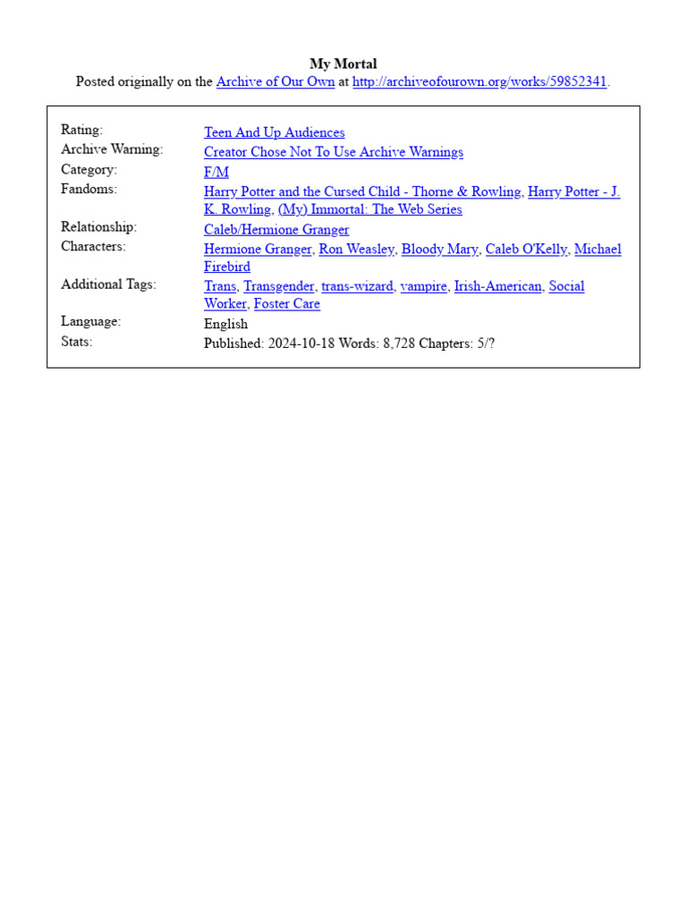 My_Mortal | PDF | J. K. Rowling | Harry Potter