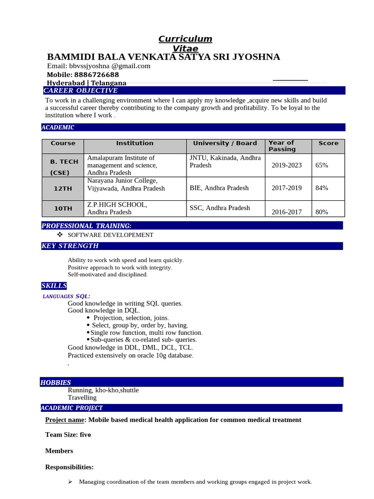 Bala Resume | PDF | Sql | Databases