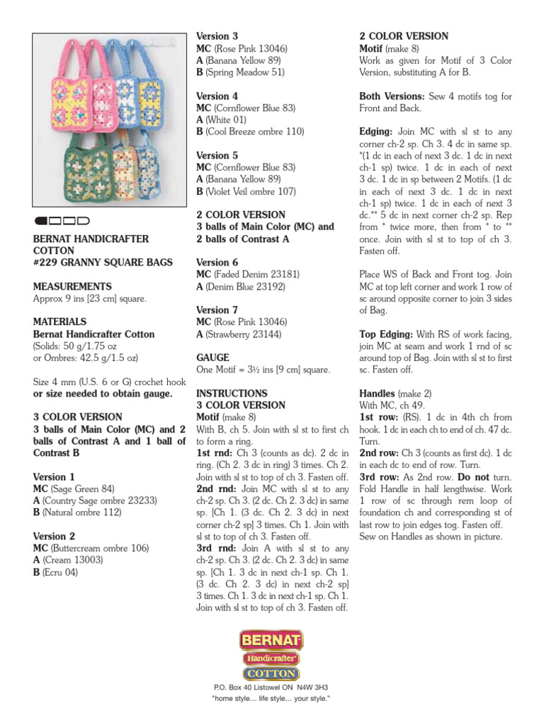 GRANNY SQUARE BAGS | PDF | Figured Fabrics | Crochet