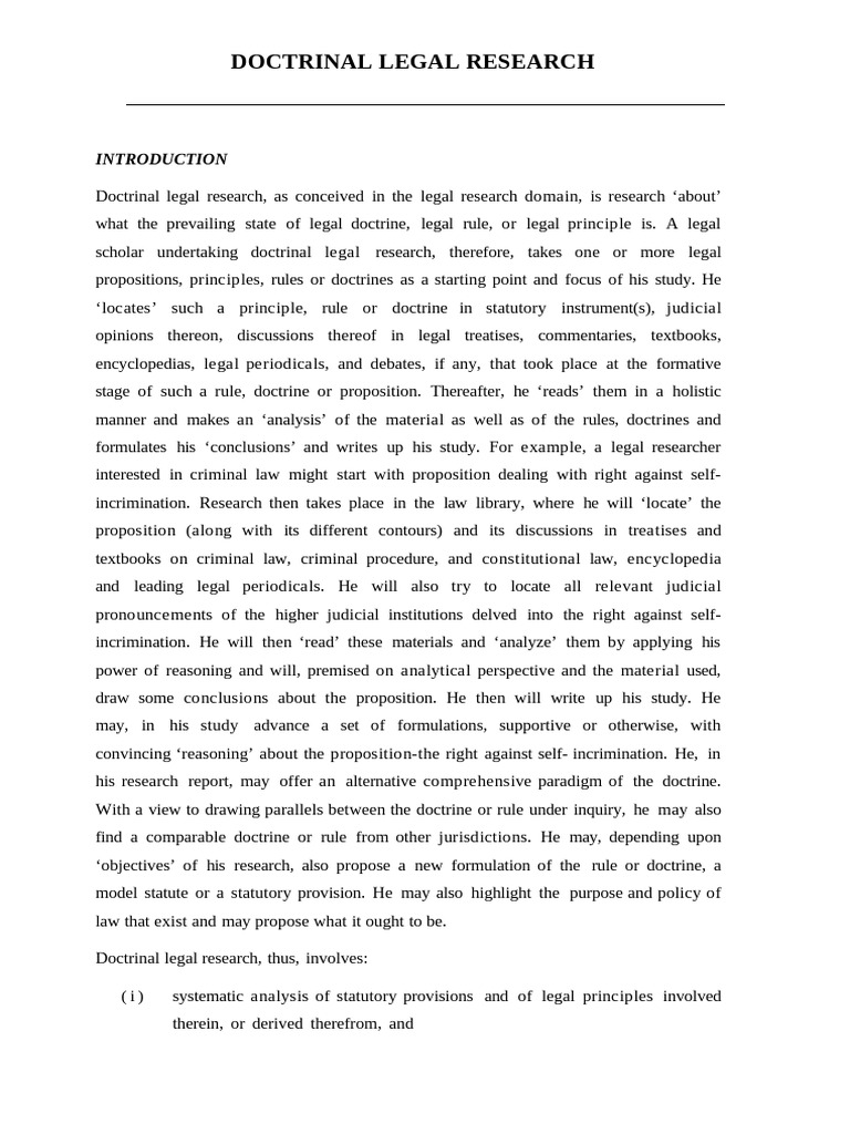 Doctrinal Non Doctrinal Research | PDF | Inquiry | Sociology