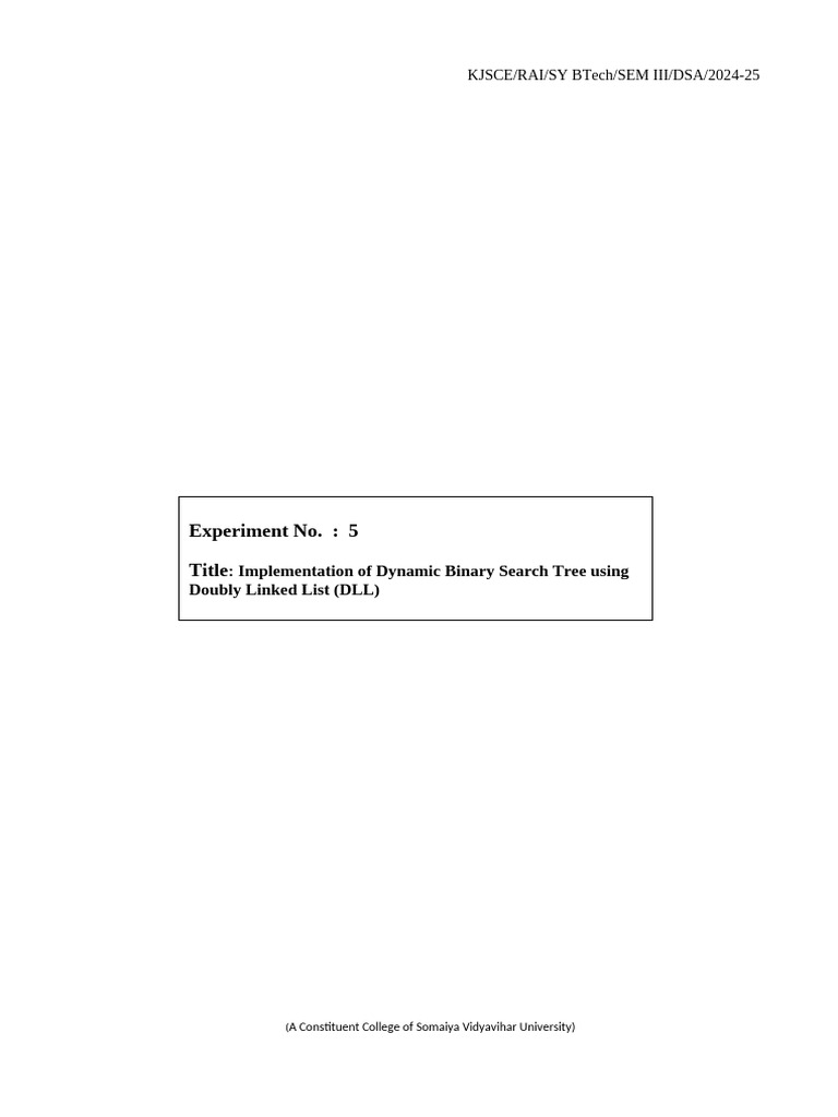 Exp5binarysearchtree24 25 Pdf Algorithms And Data Structures Computer Programming