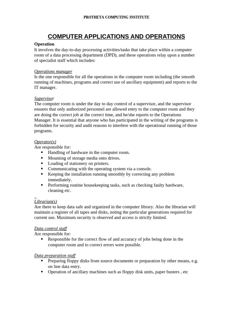 Computer Applications and Operations | PDF | Computer File | Operating System