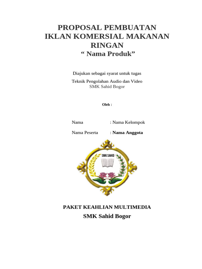 Proposal Iklan Komersial Mochi | PDF