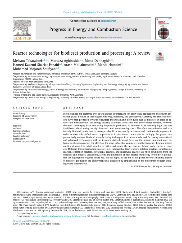 Reactor Technology For Biodiesel Product | PDF | Biodiesel | Catalysis