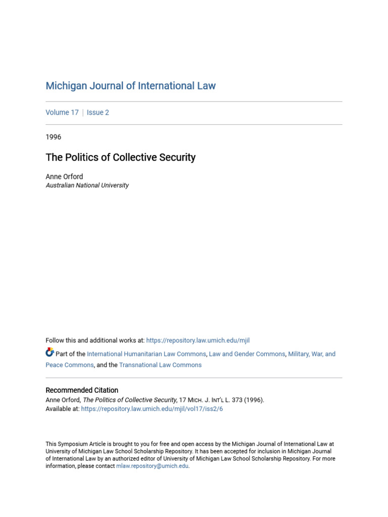 The Politics of Collective Security | PDF | Peacekeeping | United Nations