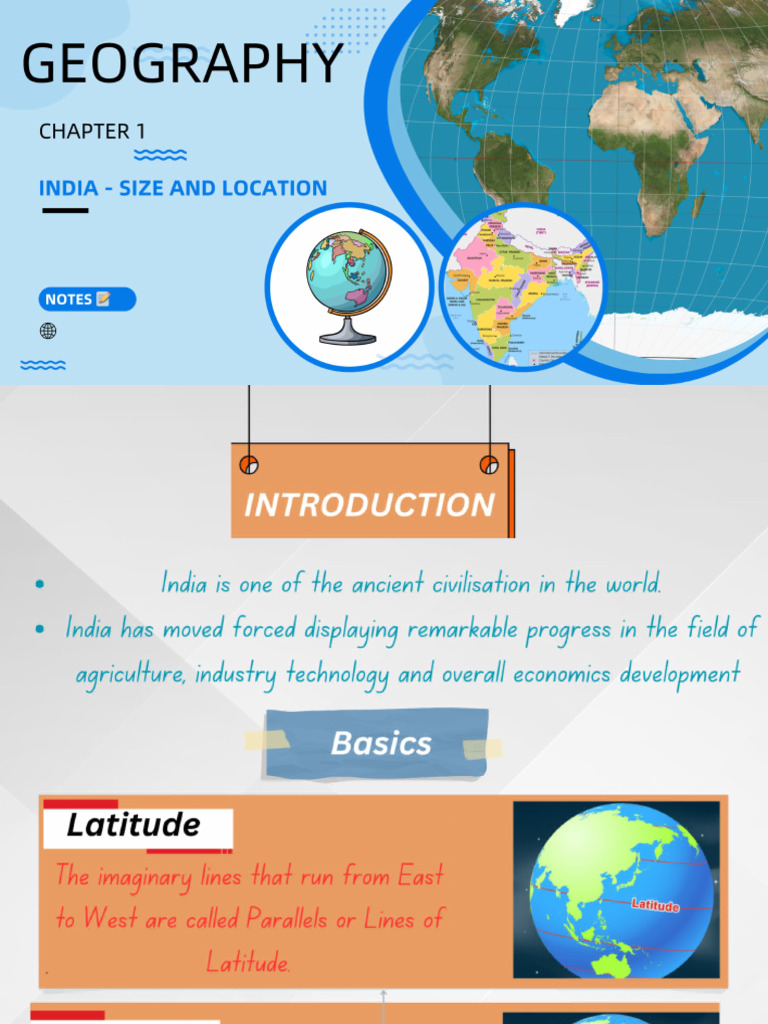 Geography Chapter1 Class 9 Notes (India Size and Location) | PDF ...