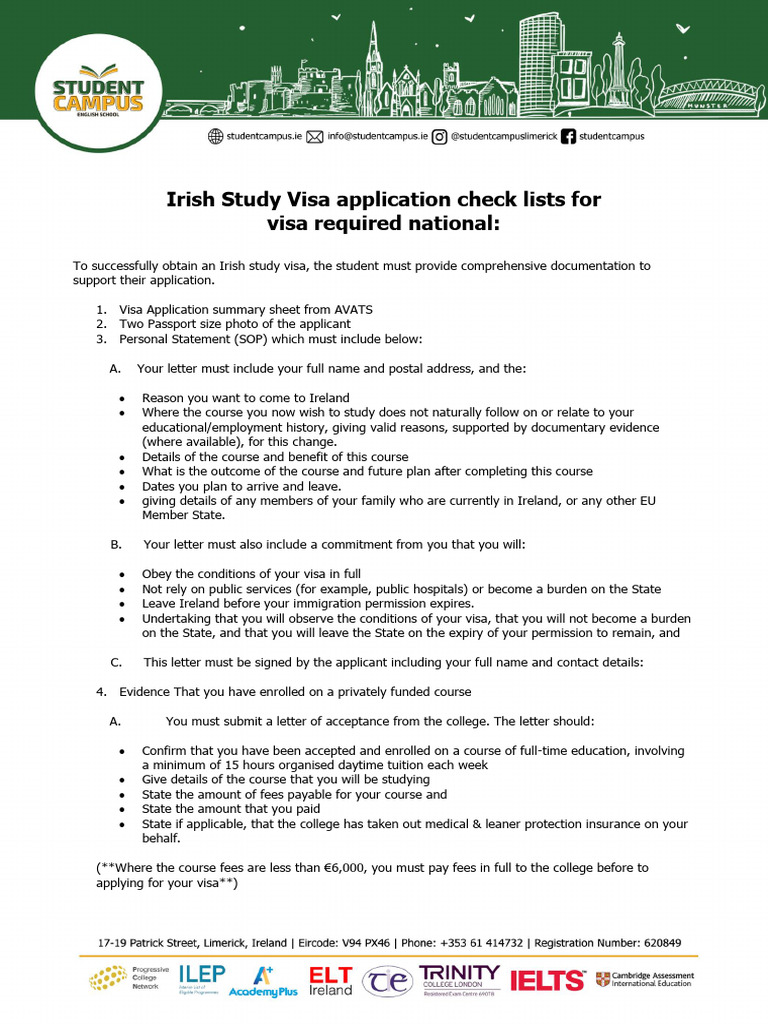 Student Visa Checklist 2024 | PDF | Travel Visa | Banks